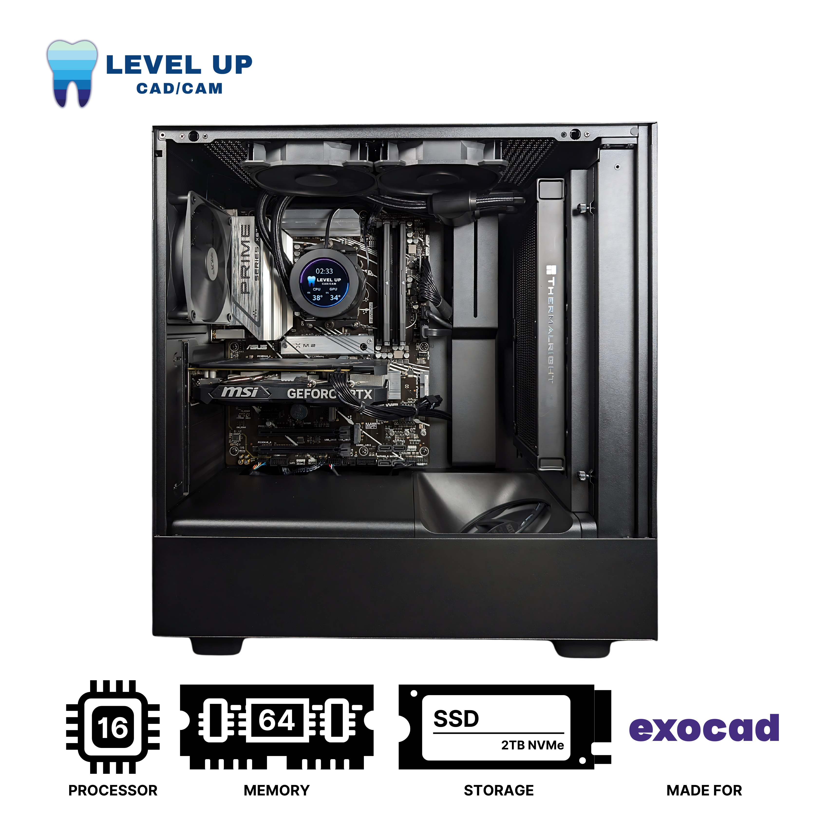 High Performance CAD Workstation Built for ExoCAD | Level Up CAD/CAM